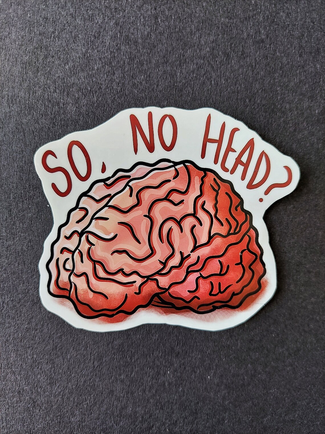 So No Head Brain Vinyl Sticker - Etsy