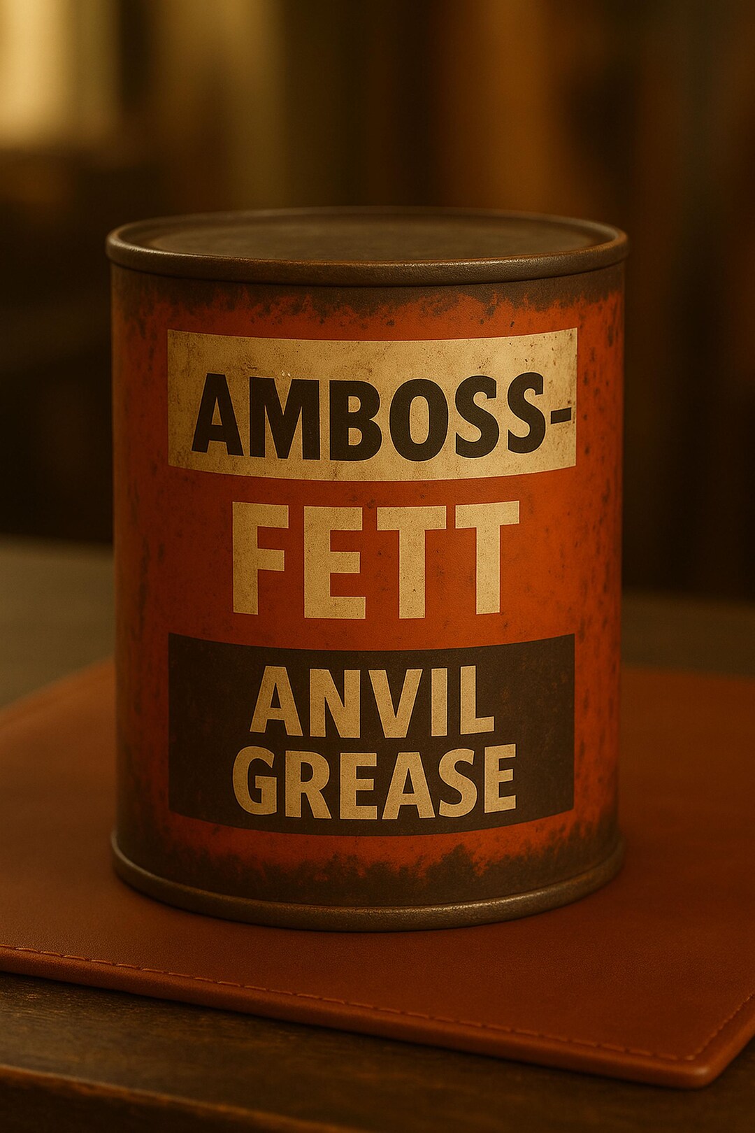 Vintage Anvil Grease Mural – Humorous Retro Can as Industrial ...
