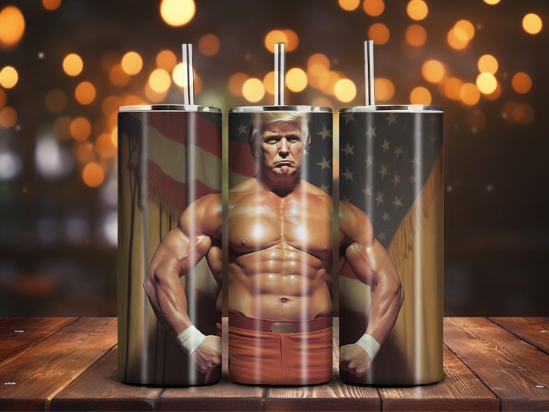 Jacked Donald Trump Tumbler Mug, Donald Trump Cup, Funny Mugs ...