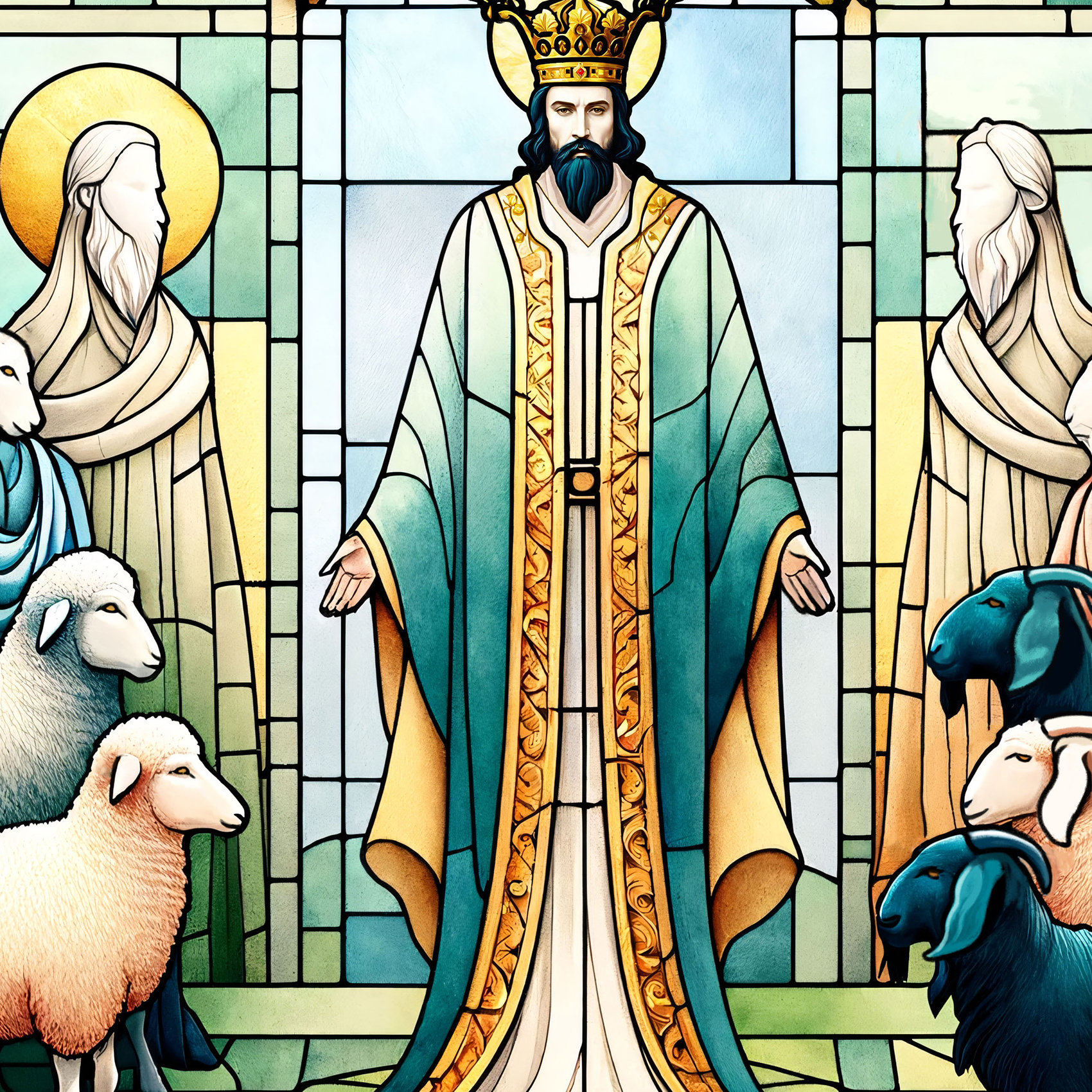 Parable of Sheep and Goats, DIGITAL DOWNLOAD, Christianmodern Art ...