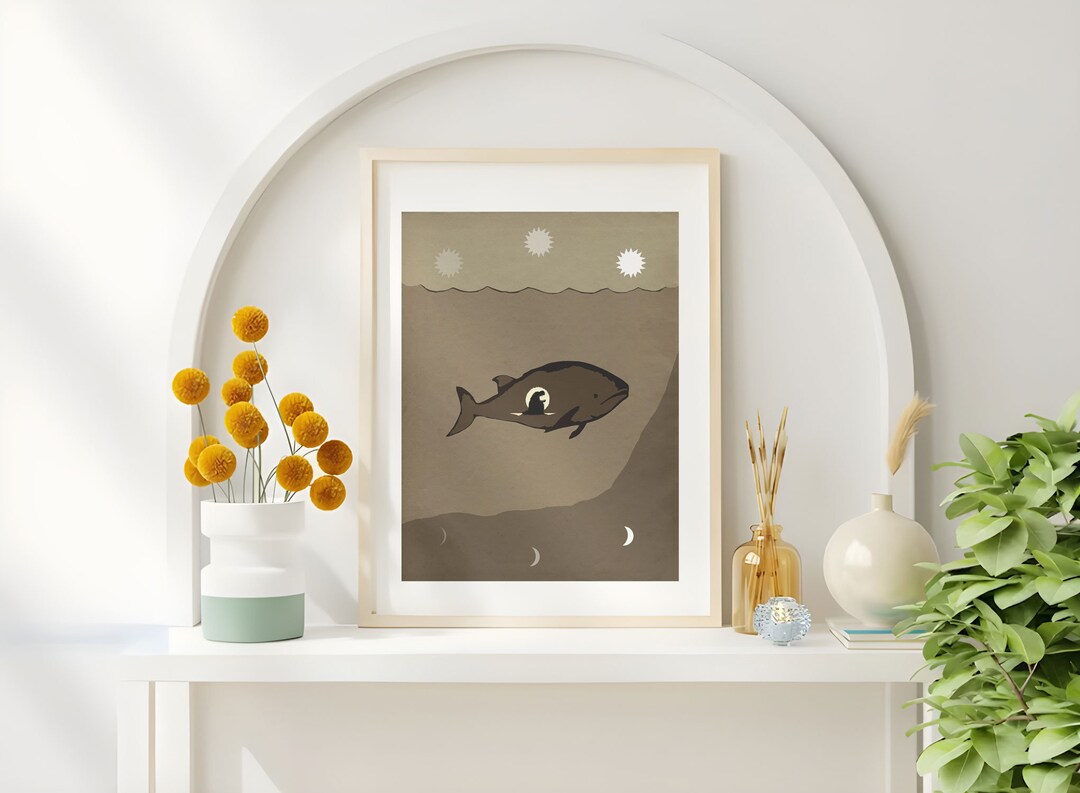 Jonah and the Whale Digital Print Jonah and the Big Fish - Etsy