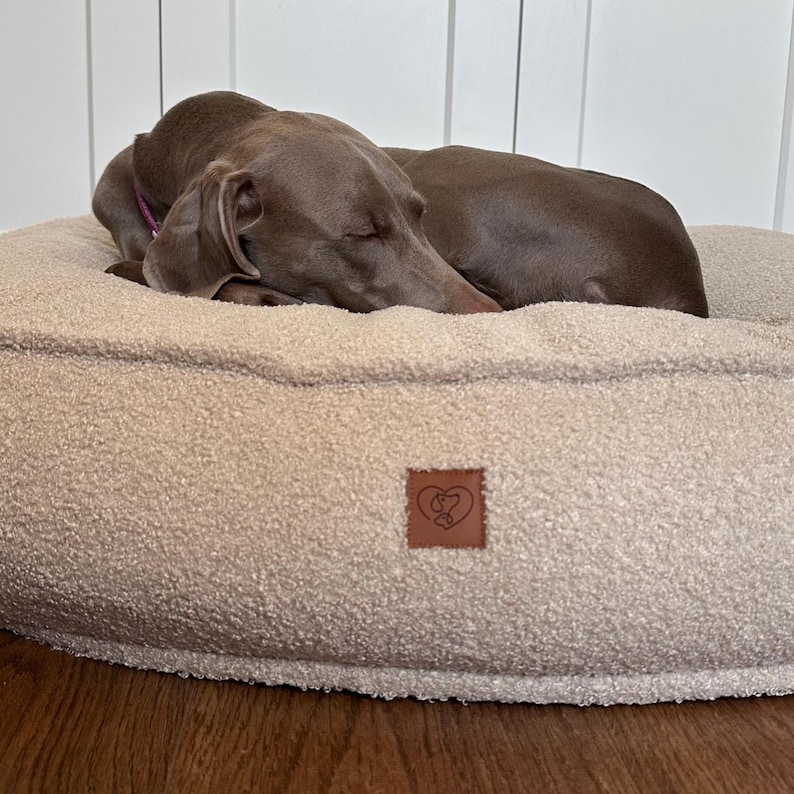 Bouclé Dog Bed Pouffe Pouf, Comfy Bed With Removable Cover - Etsy