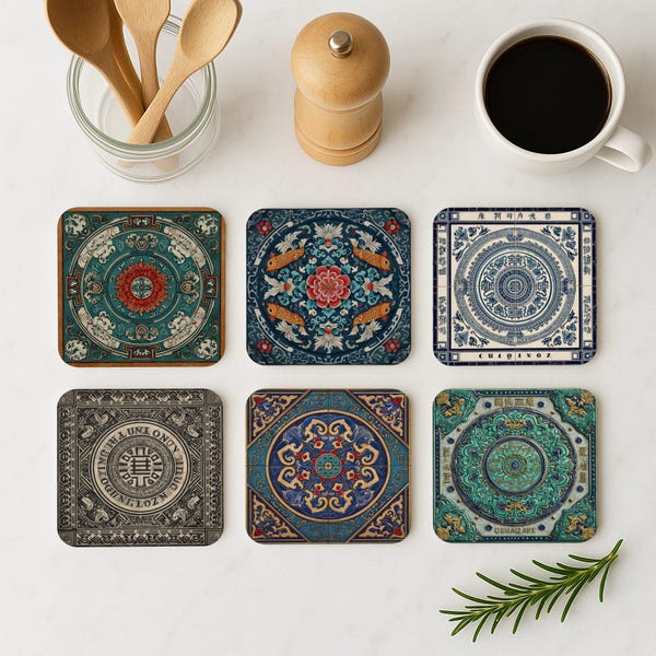 Oriental Coasters - Etsy