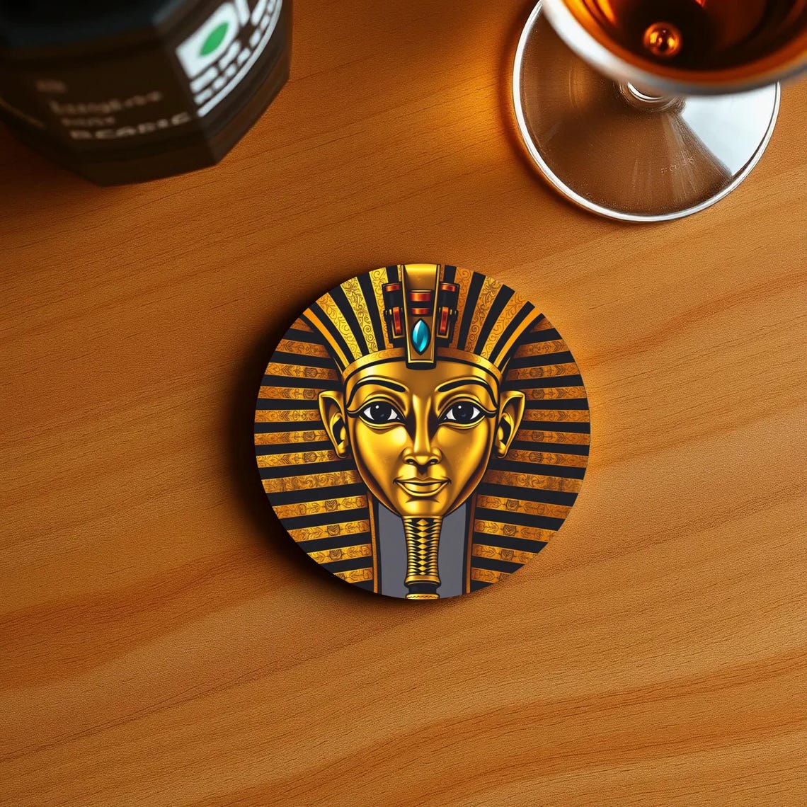 Egyptian Coasters Set – Tutankhamun, Pyramids, Eye of Horus, and Sphinx ...