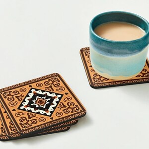 Tribal African Coasters - Set of 6 Unique Ethnic Patterns for Table ...
