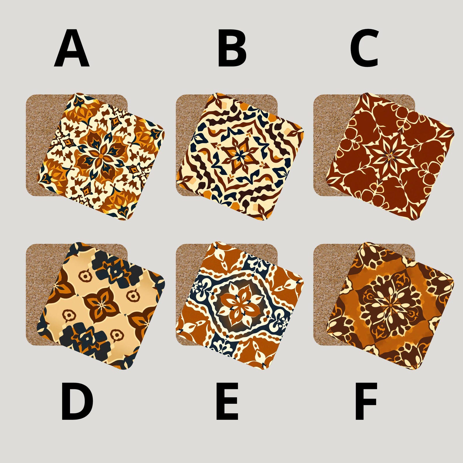 Javanese Batik Coasters Set – Traditional Indonesian-inspired Drink ...