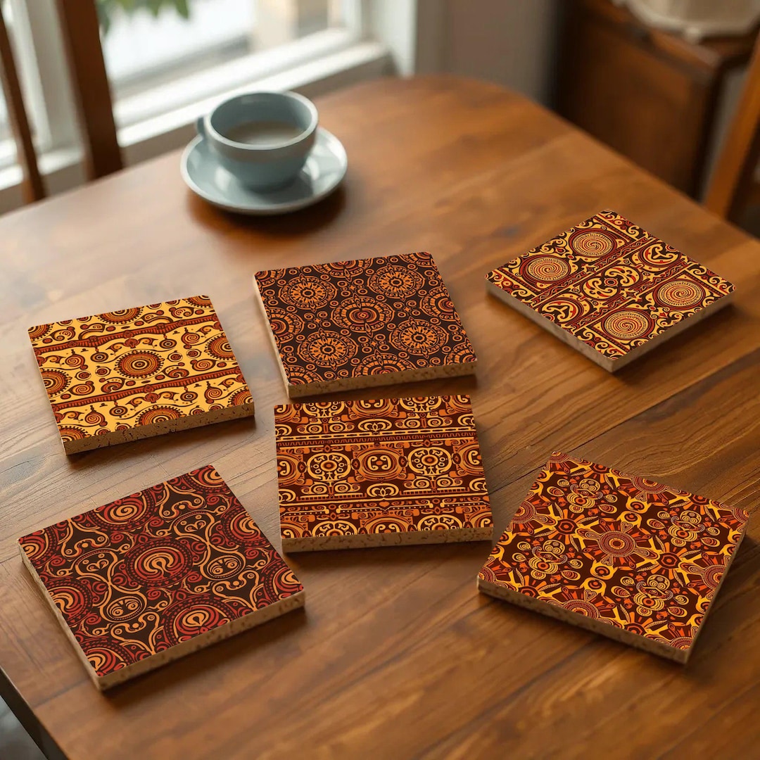Peruvian Inca Coasters Set – Traditional Andean Patterns With Cork ...