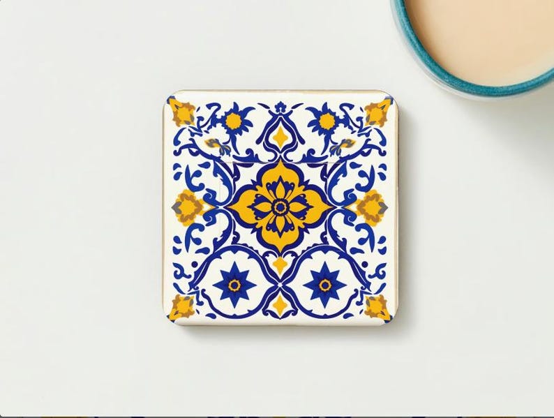 Mediterranean Tile Coasters - European Drink Coasters With Spanish ...