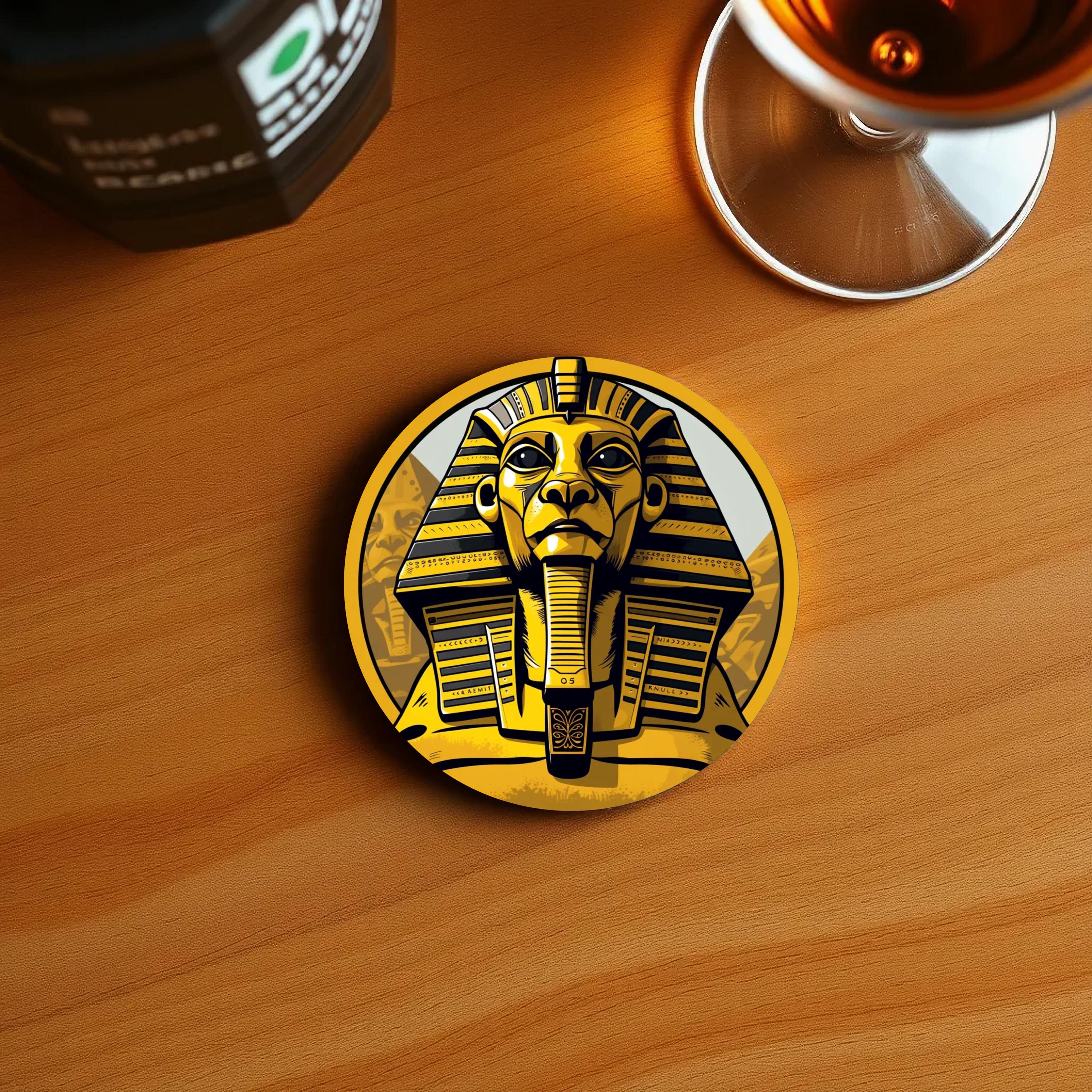 Egyptian Coasters Set – Tutankhamun, Pyramids, Eye of Horus, and Sphinx ...