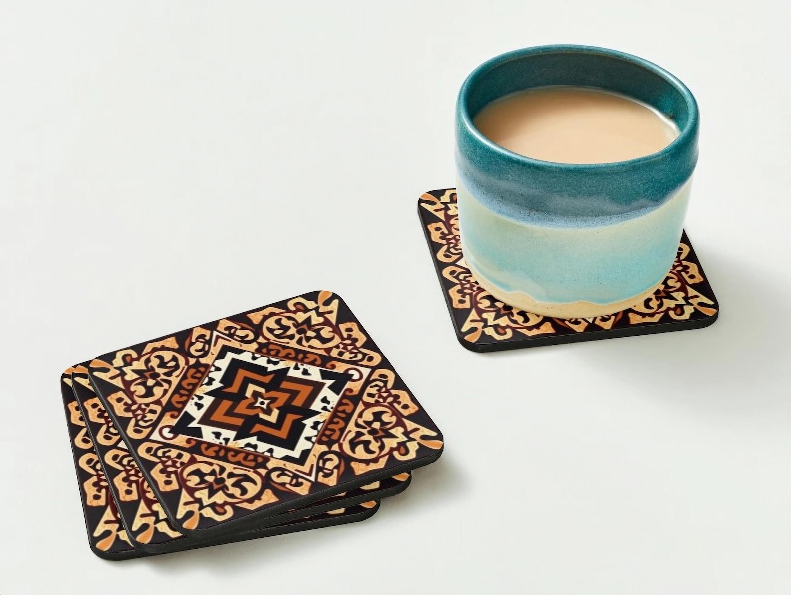 Tribal African Coasters - Set of 6 Unique Ethnic Patterns for Table ...