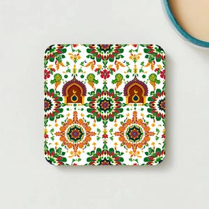 Pakistani-inspired Coasters Set – Vibrant Truck Art & Mughal Patterns ...