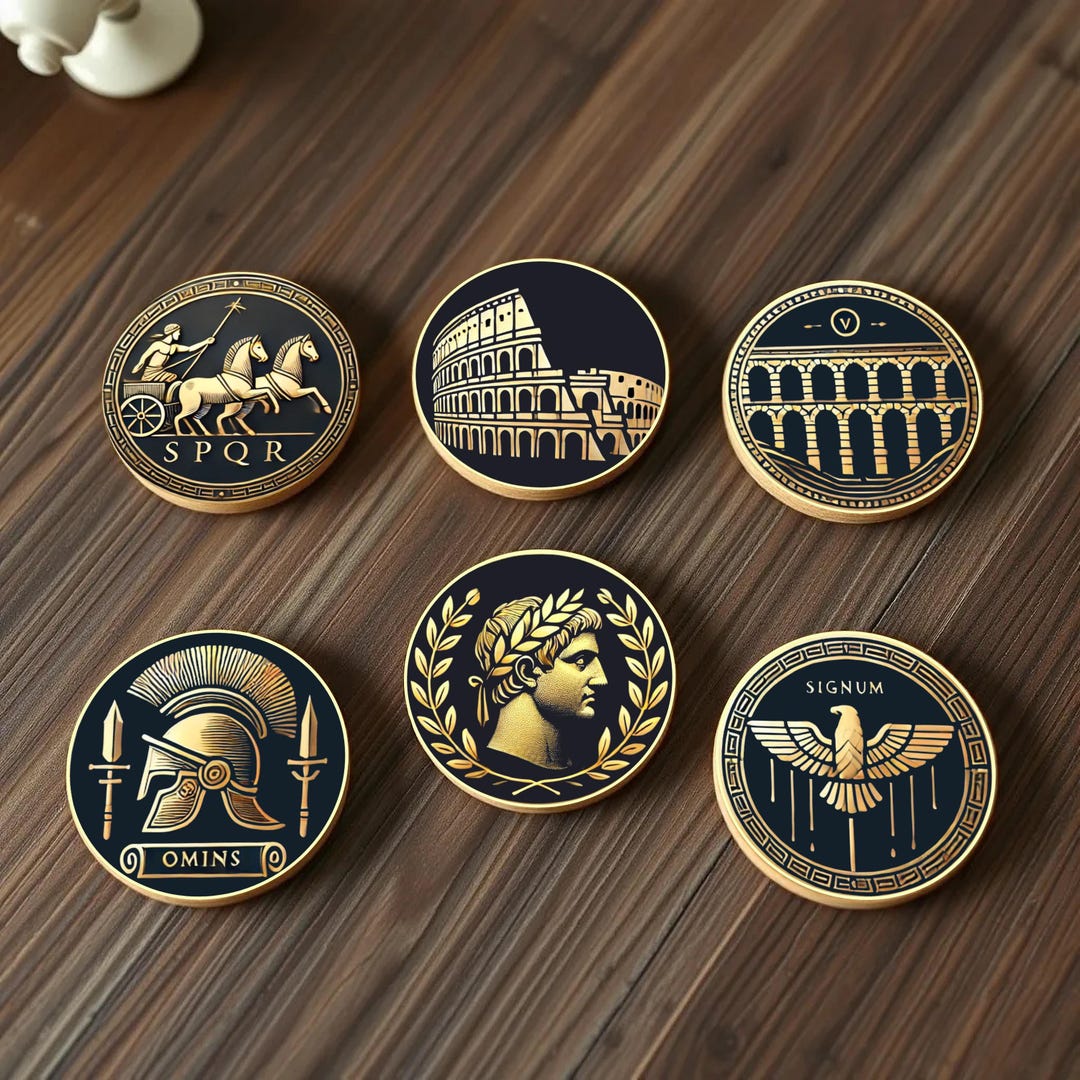 Ancient Rome Coasters Set – Roman Empire Drink Coasters With SPQR ...