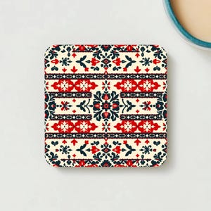 Yugoslavian Embroidery Coasters Set – Slavic Folk Art Drink Coasters ...