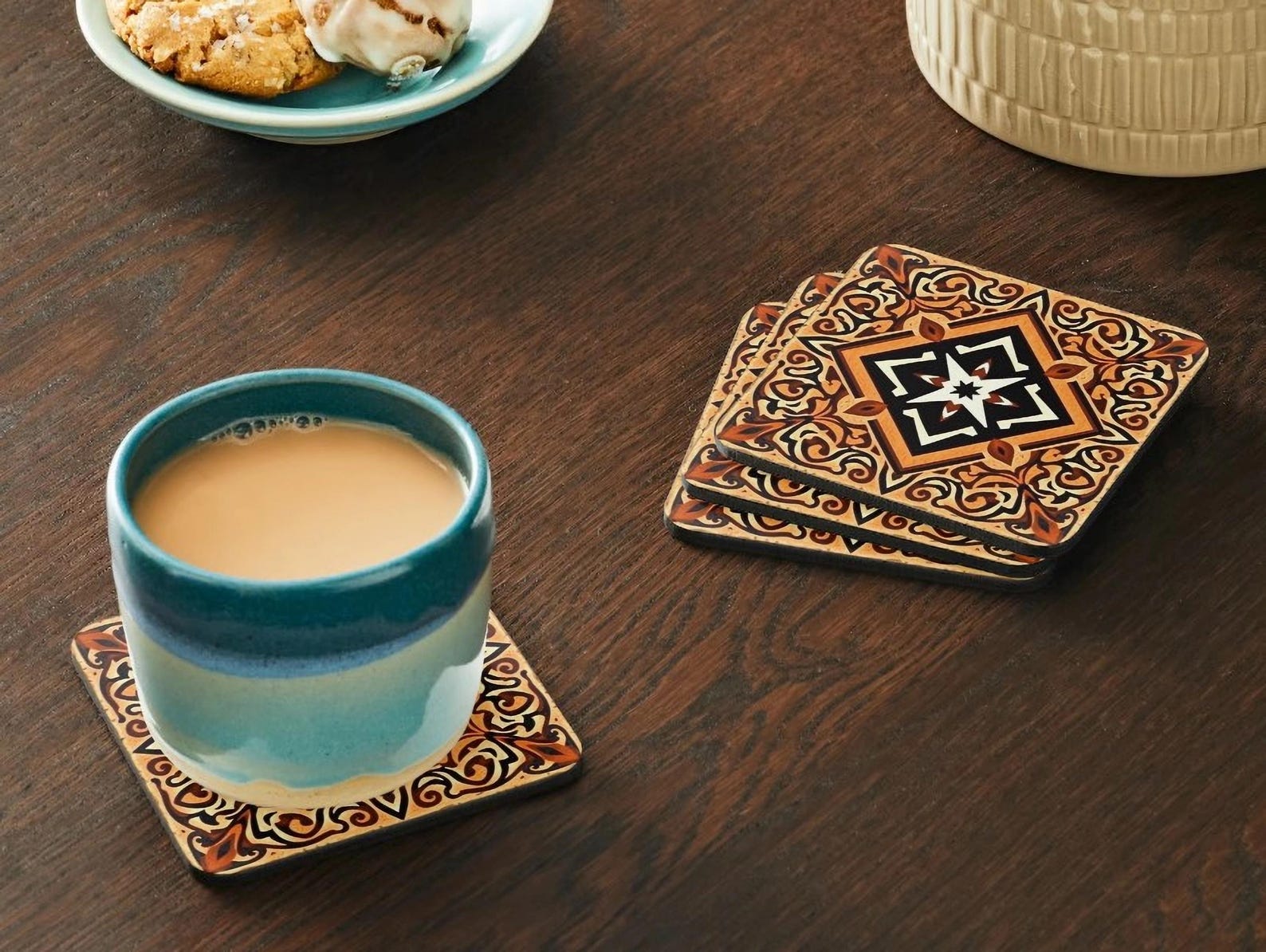 Tribal African Coasters - Set of 6 Unique Ethnic Patterns for Table ...