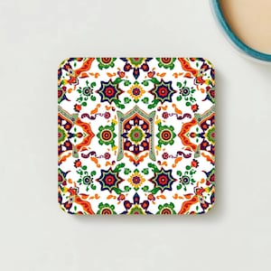 Pakistani-inspired Coasters Set – Vibrant Truck Art & Mughal Patterns ...