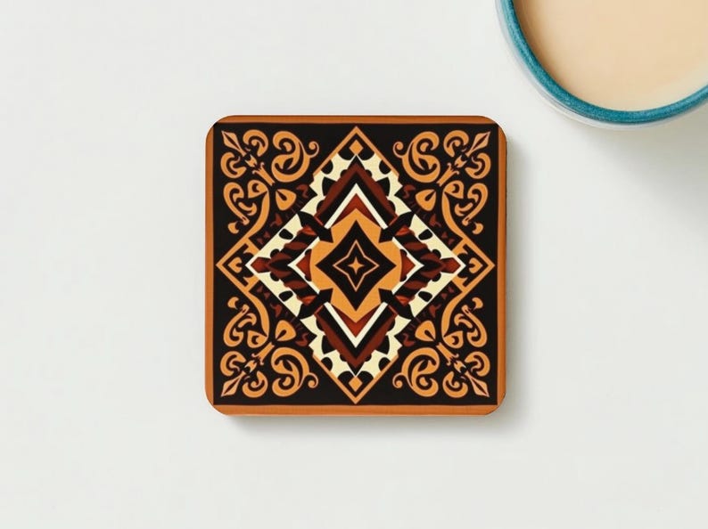 Tribal African Coasters - Set of 6 Unique Ethnic Patterns for Table ...