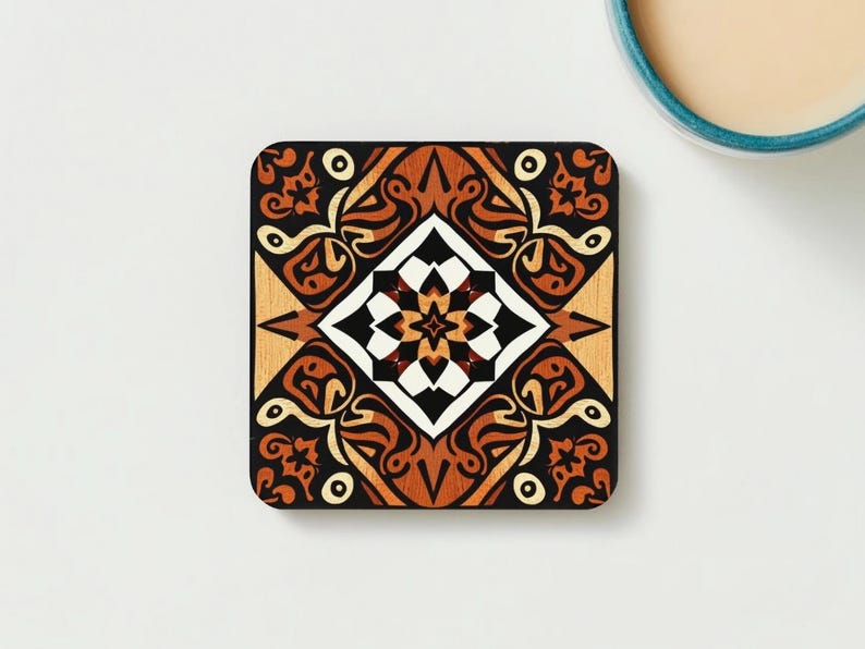 Tribal African Coasters - Set of 6 Unique Ethnic Patterns for Table ...