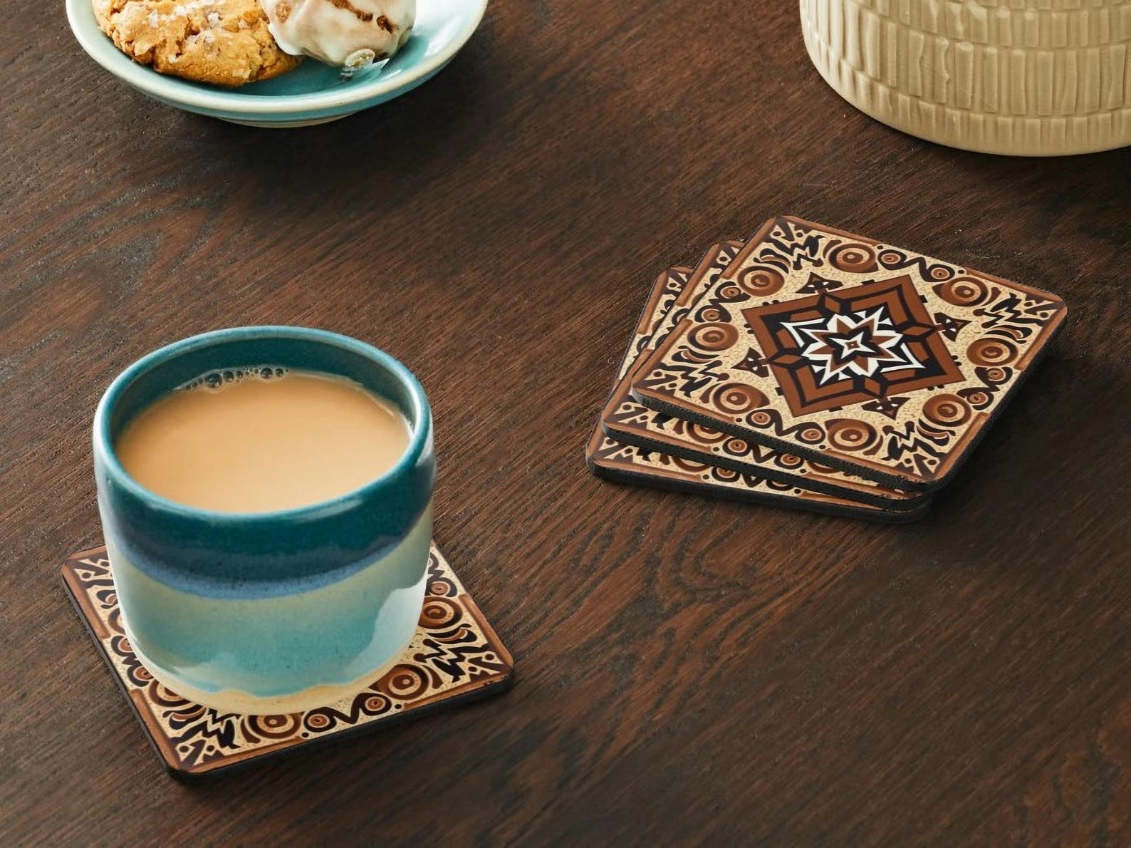 Tribal African Coasters - Set of 6 Unique Ethnic Patterns for Table ...