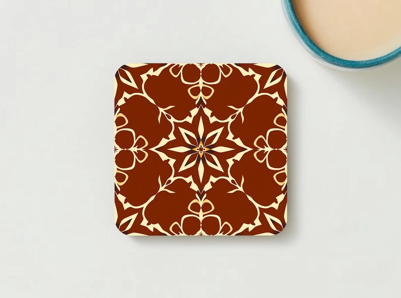 Javanese Batik Coasters Set – Traditional Indonesian-inspired Drink ...