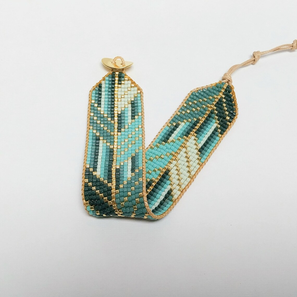 Green Stripes Loom Bracelet Pattern, Bead Loom Pattern, Miyuki Delica ...