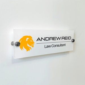 FROSTED Name Plate - Office Decor Reception Sign Door Decor Entrance ...