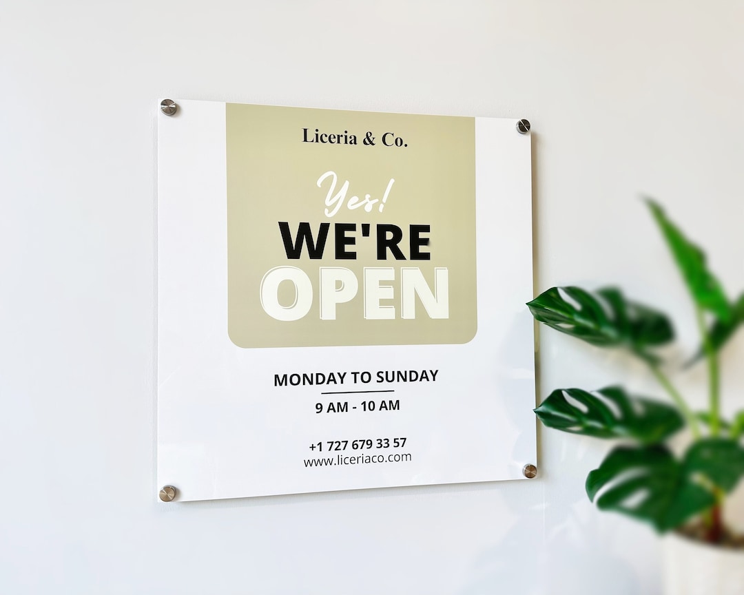 Custom Acrylic Business Sign, Office Door Sign, Custom Logo Sign ...