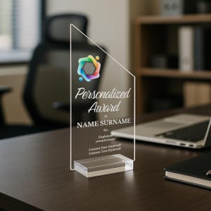 Custom Office Award Plaque Acrylic Appreciation Award Personalized ...