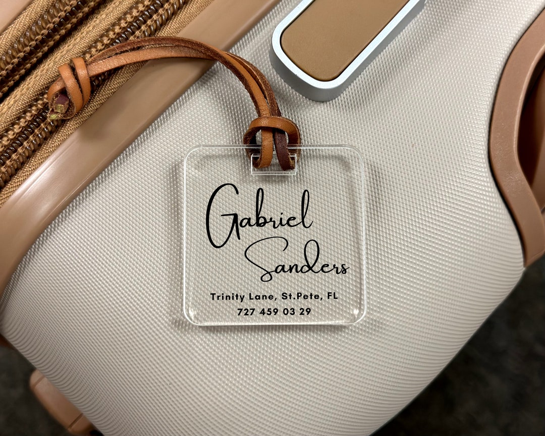 SQUARE Custom Acrylic Bag Tags Executive Tag Bussiness Trip Laptop Case ...