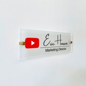 FROSTED Name Plate - Office Decor Reception Sign Door Decor Entrance ...