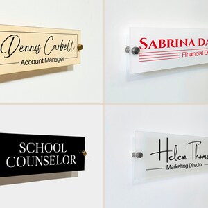 GOLD TEXT Name Sign Door Name Plate Personalized Sign Custom Decor Ceo ...
