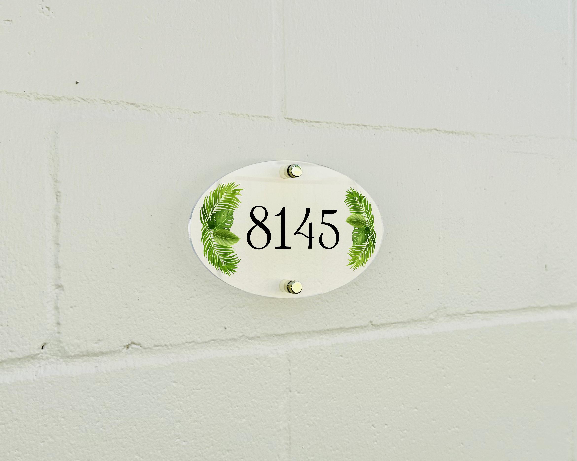Door Number Sign 8x4" - Flower House Sign House Number Plaque Door Sign ...