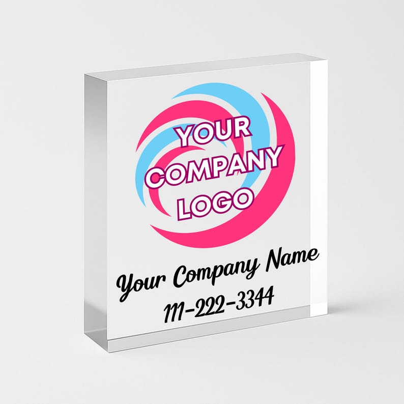 Custom Desk Top Logo Sign – Office Desk Display With Company Logo ...