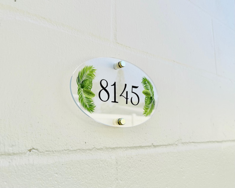 Unique House Number Sign 8x4"- Flower House Sign House Number Plaque ...