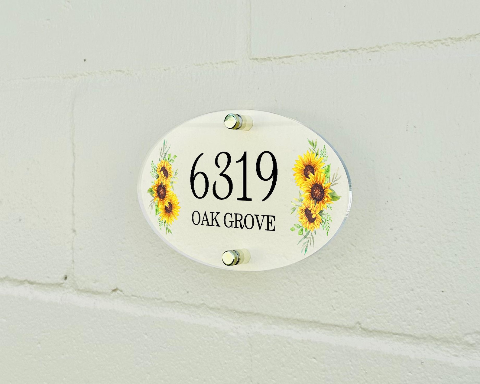 Door Number Sign 8x4" - Flower House Sign House Number Plaque Door Sign ...