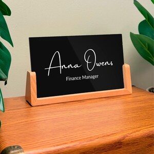 Custom Acrylic Office Name Sign With Light Stand - Modern Office Decor ...