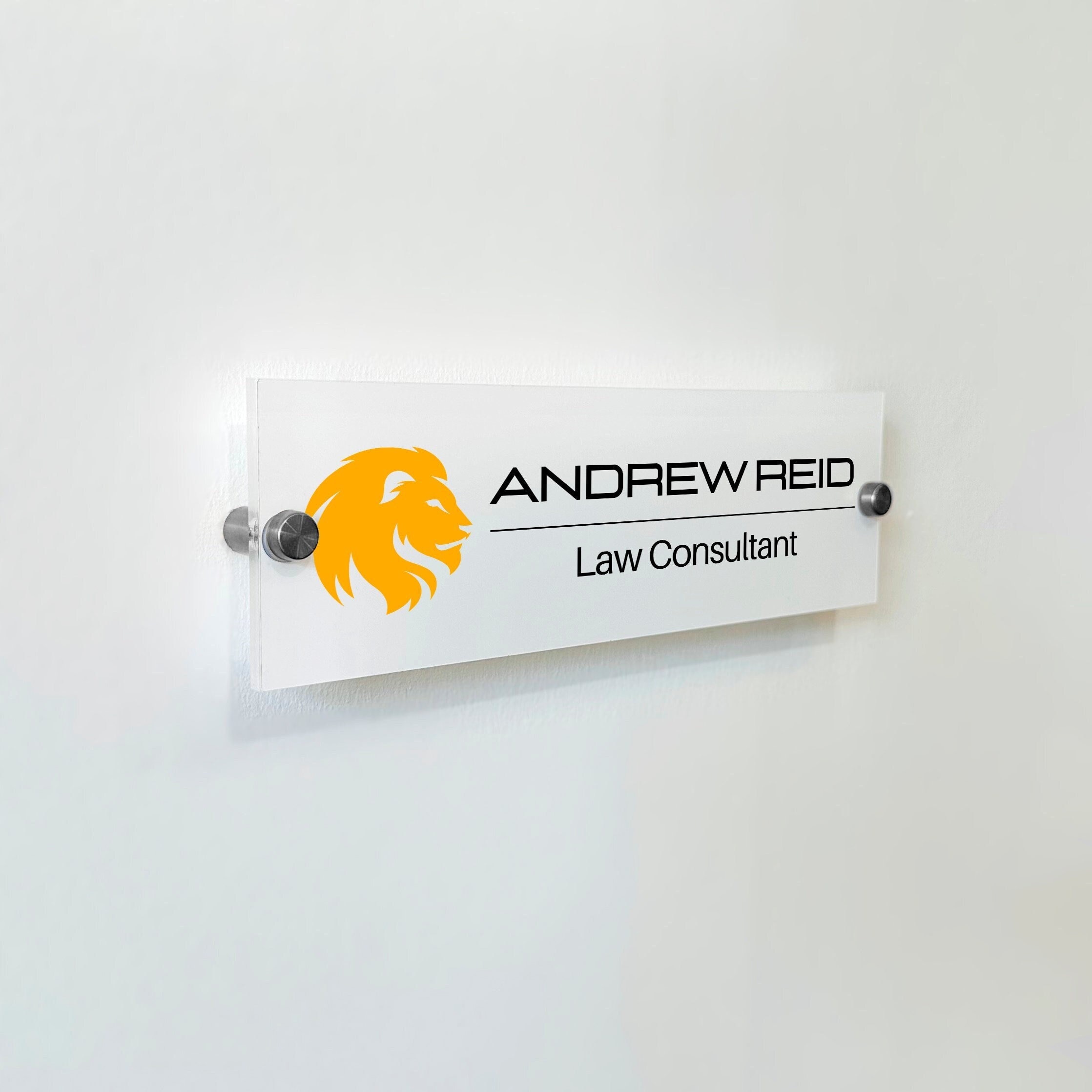 FROSTED Name Plate - Office Decor Reception Sign Door Decor Entrance ...