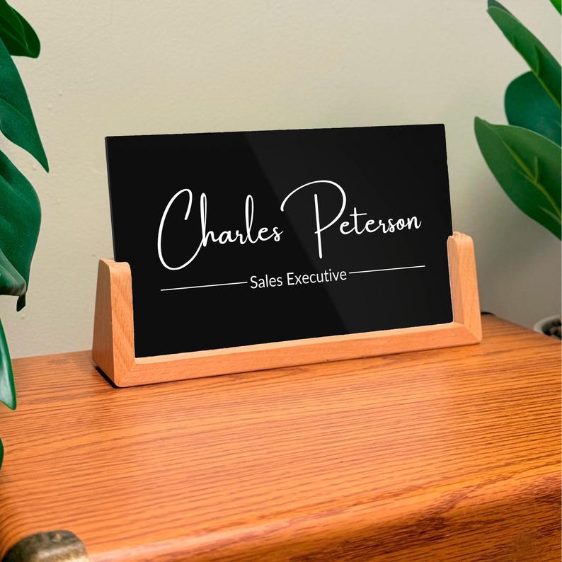 Custom Desk Name Plate With Light Stand and Logo - Perfect Gift for New ...