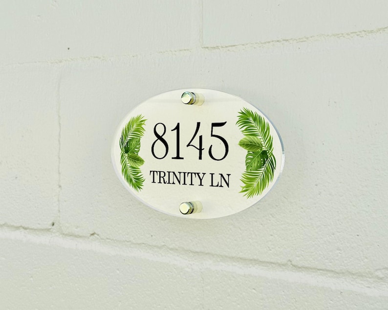 Number Sign Address Plaque 8x4" - Flower House Sign House Number Plaque ...