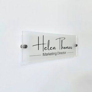 FROSTED Name Plate - Office Decor Reception Sign Door Decor Entrance ...