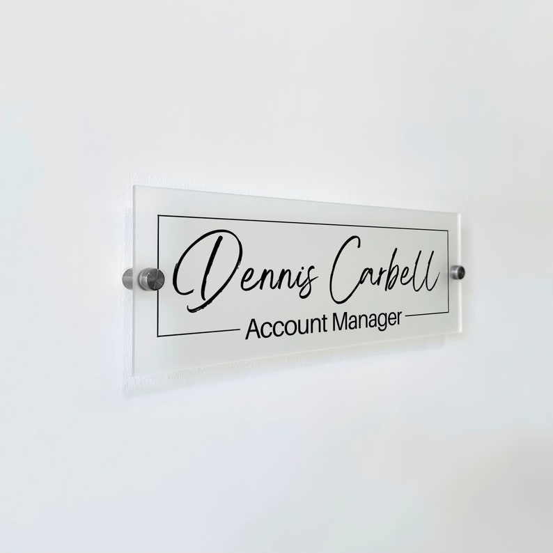ADD LOGO Office Custom Name Plate Wall Mounted Personalized - Etsy