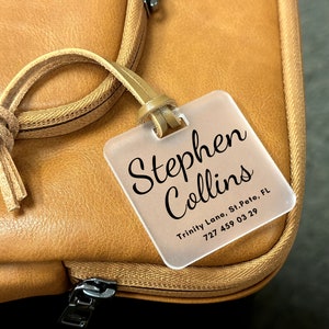 SQUARE Custom Acrylic Bag Tags Executive Tag Bussiness Trip Laptop Case ...