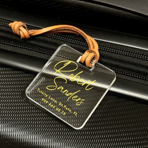 SQUARE Custom Acrylic Bag Tags Executive Tag Bussiness Trip Laptop Case ...