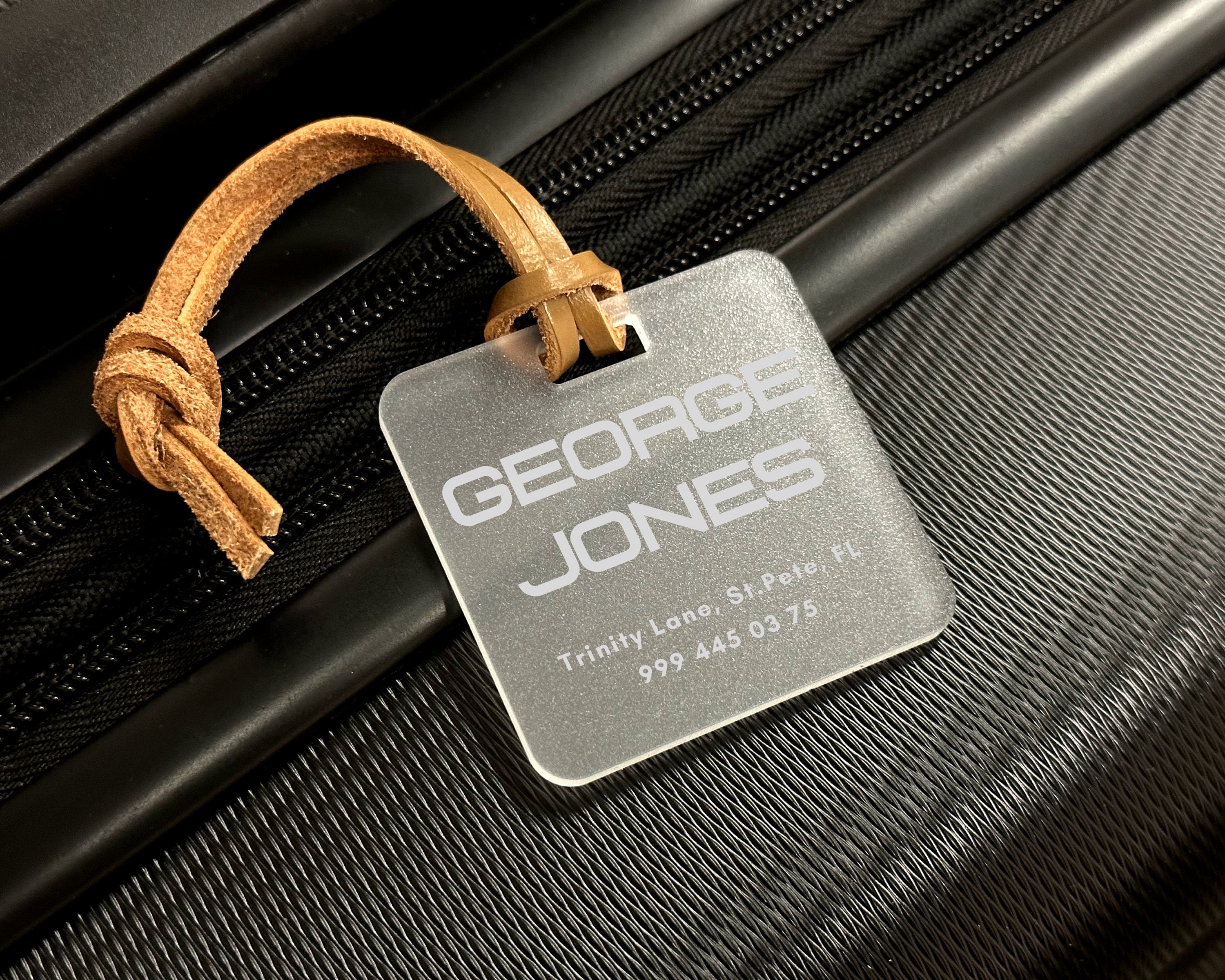 SQUARE Custom Acrylic Bag Tags Executive Tag Bussiness Trip Laptop Case ...