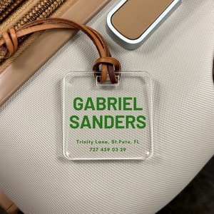 SQUARE Custom Acrylic Bag Tags Executive Tag Bussiness Trip Laptop Case ...