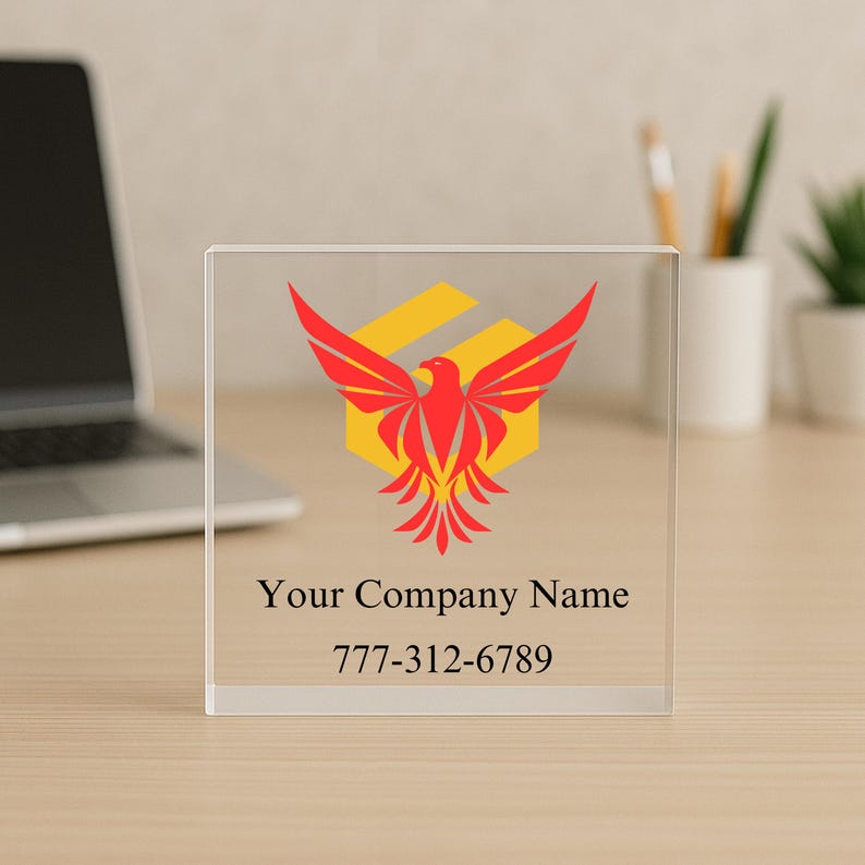 Personalized Business Logo Acrylic Block Custom Acrylic Block With ...