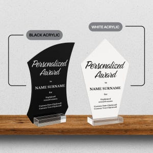 Custom Office Award Plaque Acrylic Appreciation Award Personalized ...