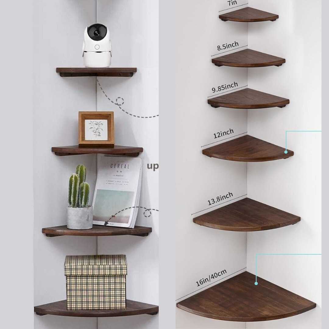 Corner Shelves Wall Mount Round Ended Shelves Toddler - Etsy