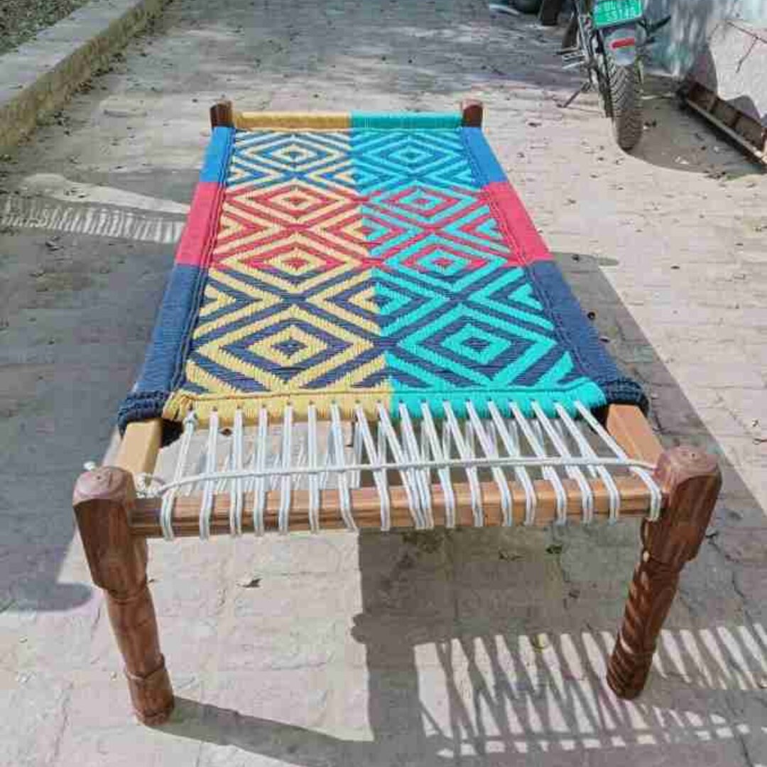 Traditional Multi Color Daybed Charpai handcrafted Charpoy Cot ...