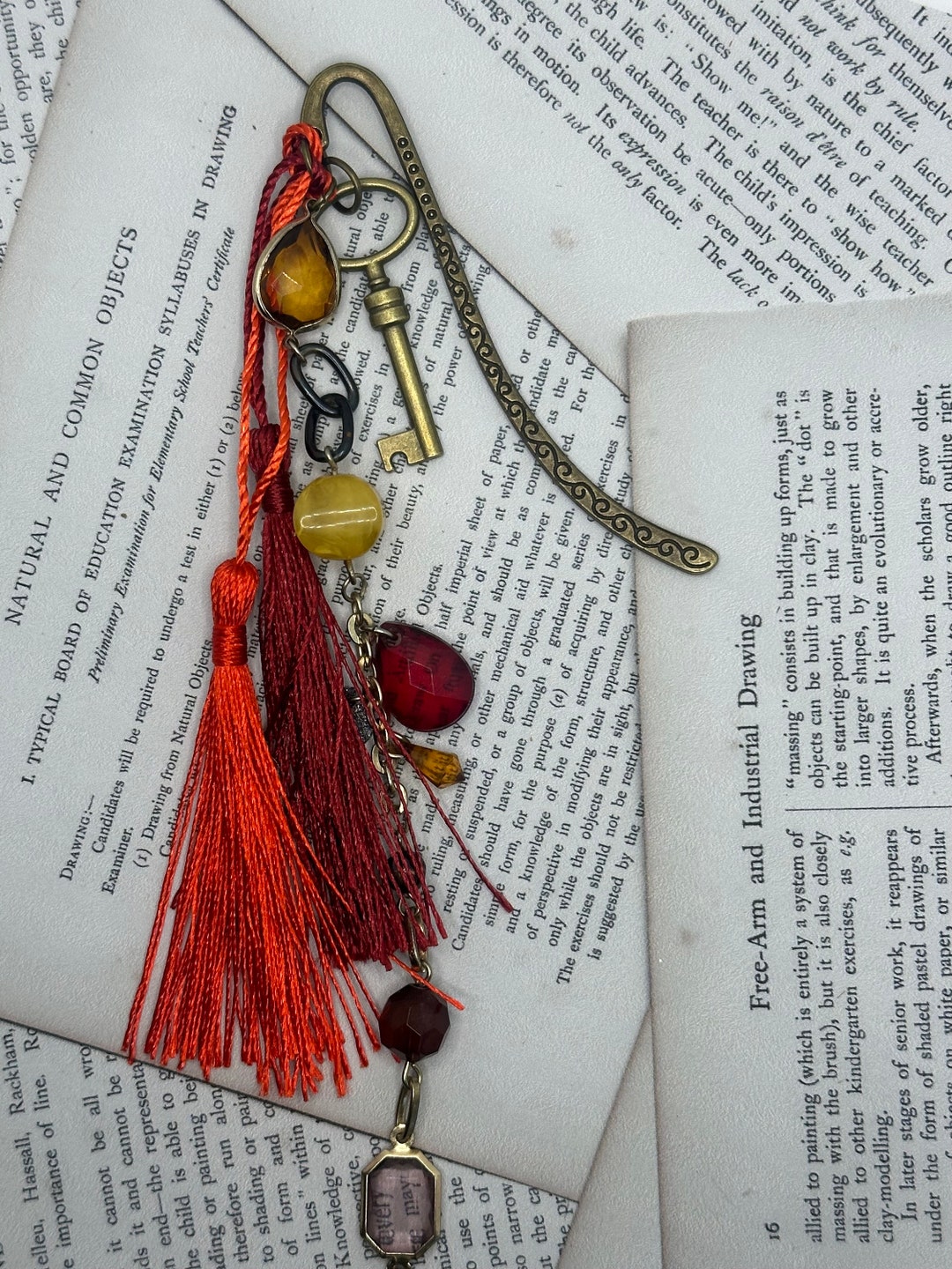 Key Bookmark in Antique Gold With Antique Gold Hooks With Mixed Metal ...