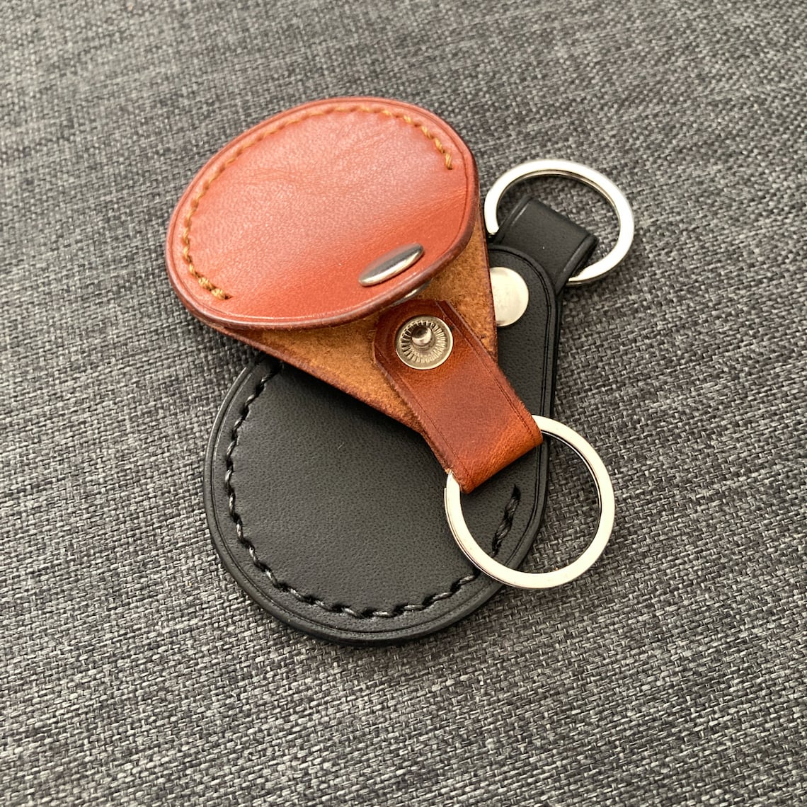 Personalized Leather AirTag Keychain Custom AirTag Case - Etsy